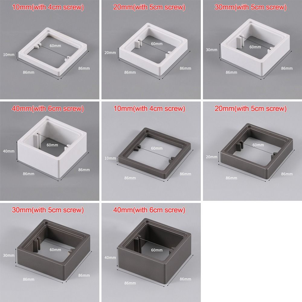New 86 Type Socket Surround Cover Square Plastic Outlet Box Extender ...