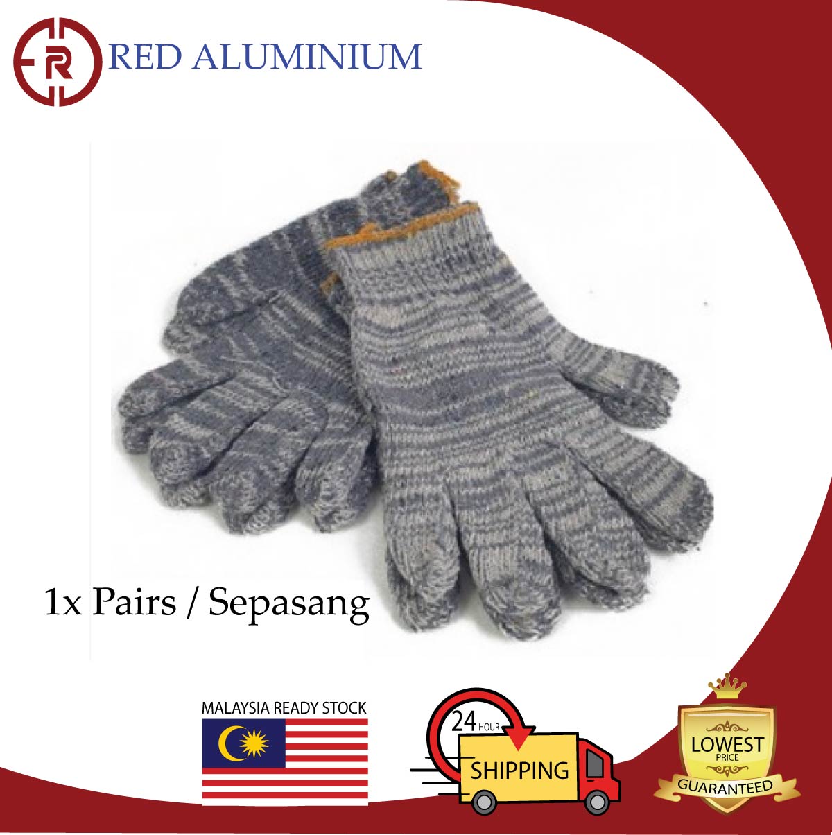 Multipurpose rubber glass and cotton knitted glove sarung tangan getah ...