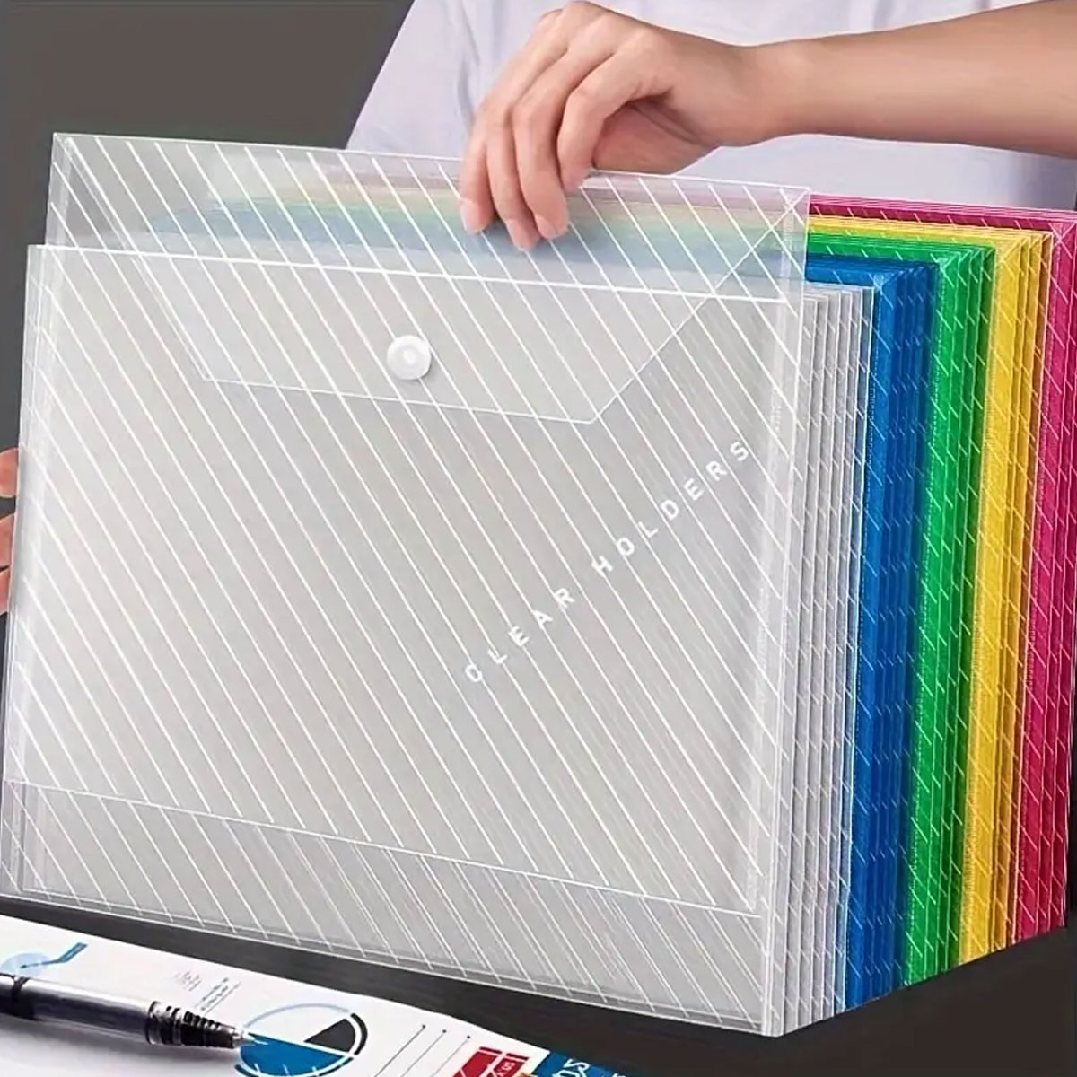【Toy life hall】A4 size, striped elegant and beautiful, clear plastic ...