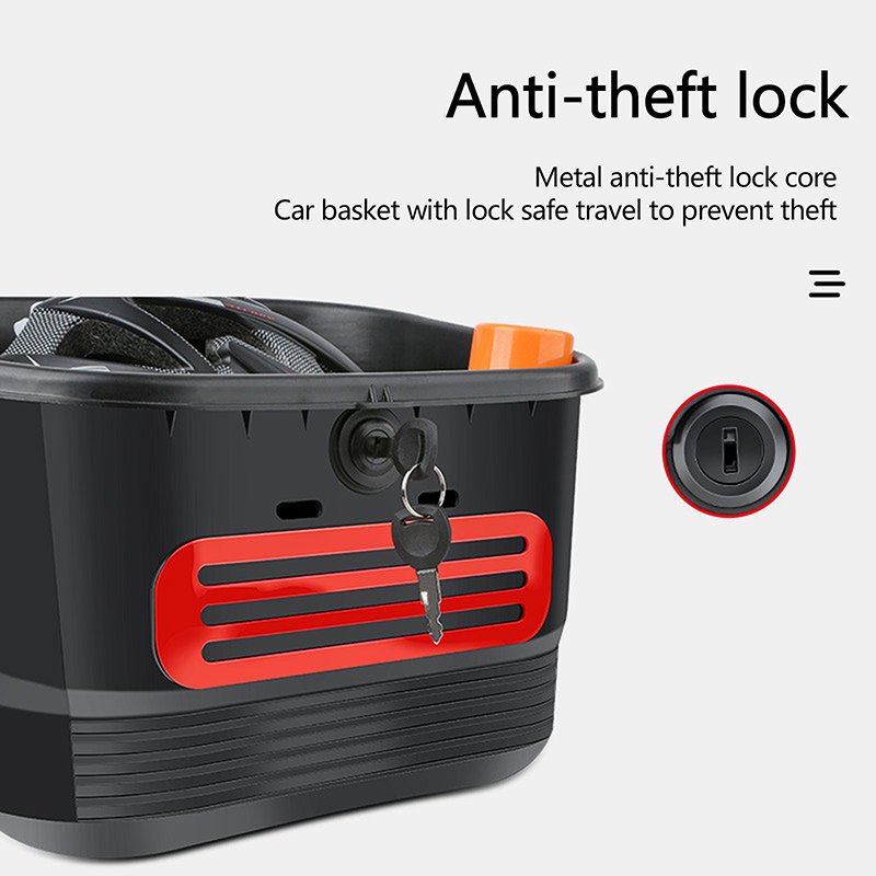 Outdoor Riding With Lock Basket Bicycle Storage Basket Electric Scooter ...