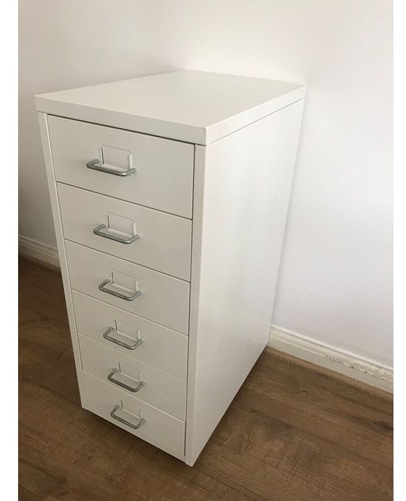 HELMER Drawer unit on castors, white 28x69 cm (เฮล์มเมอร์ ตู้ลิ้นชัก ...