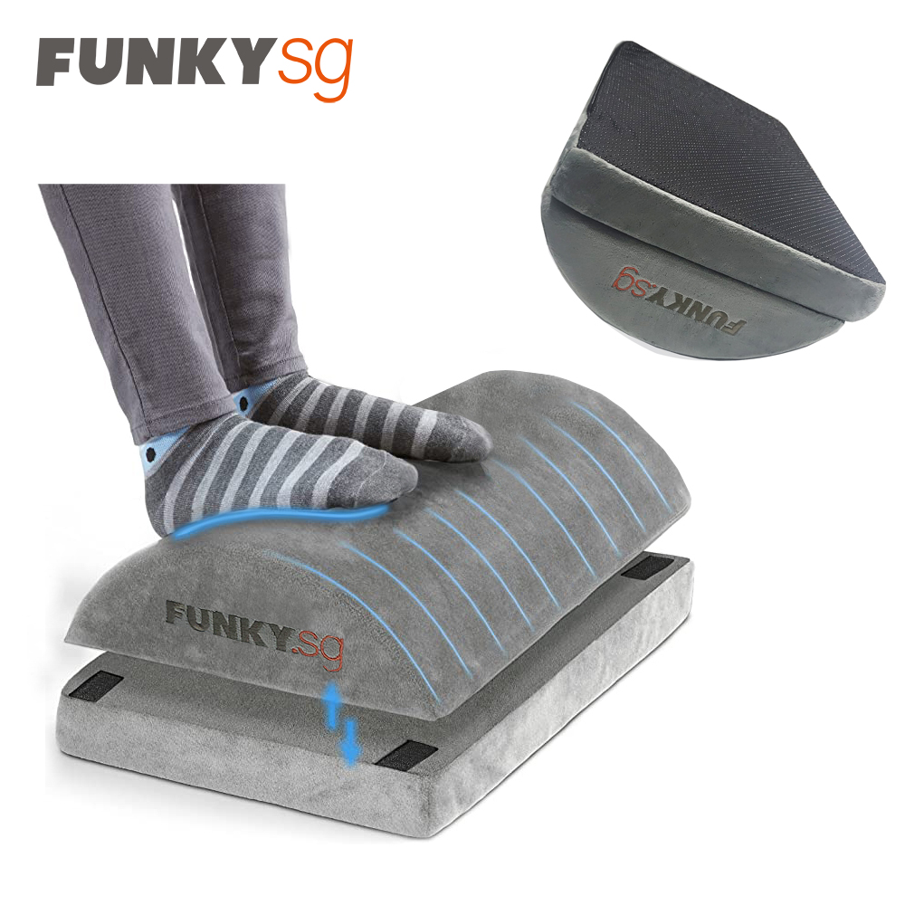Adjustable Memory Foam Footrest Suede Grey for Ergonomic Work and ...