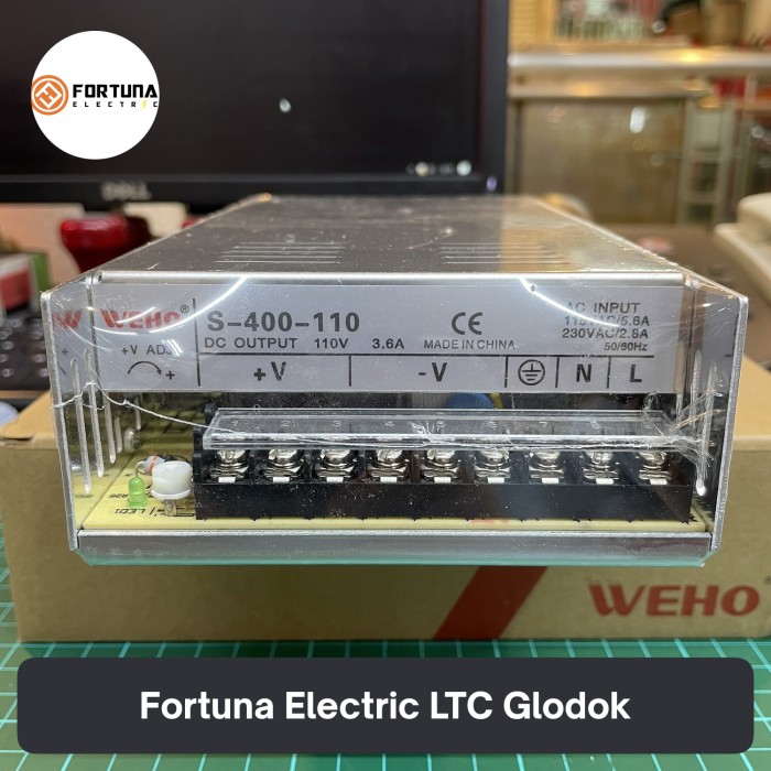 WEHO POWER SUPPLY SMPS S-400-110 INPUT 110/220VAC OUTPUT 110VDC 3,6A ...