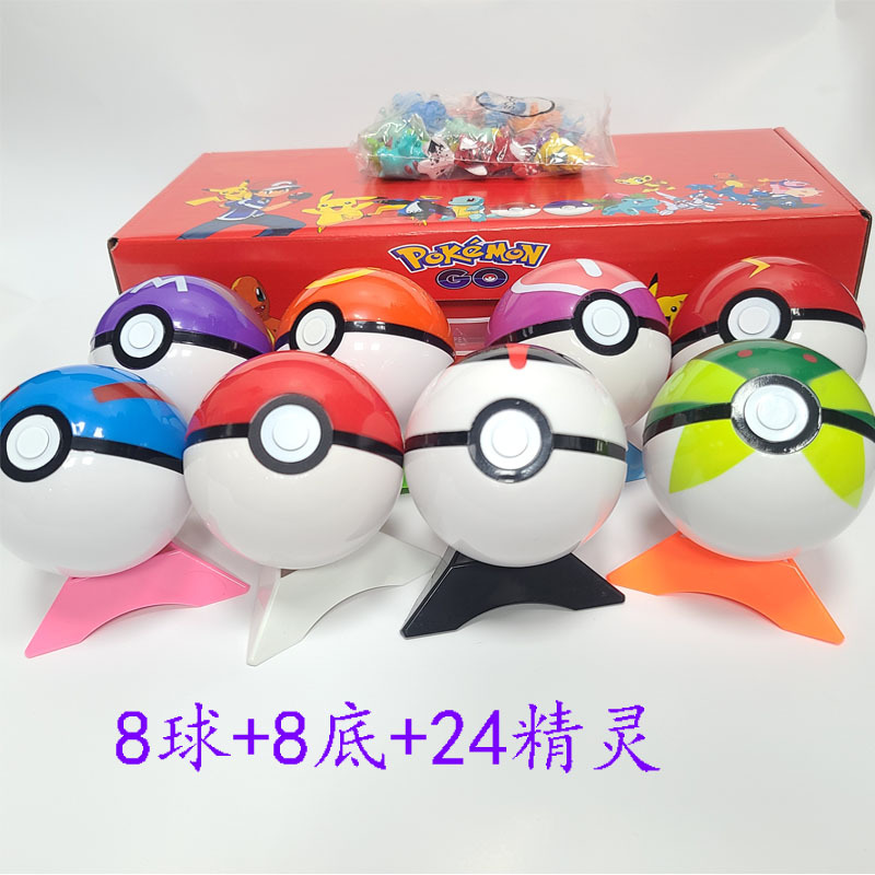 8 Pcs Pokeball+8 Pcs Figures Original Pokemon Toys Ball With Figure ...