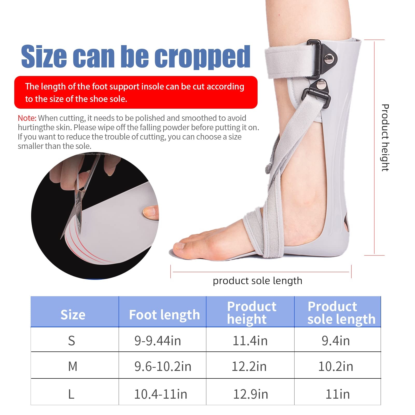 Tairibousy Afo Foot Drop Brace Splint Ankle Foot Orthosis Walking with ...