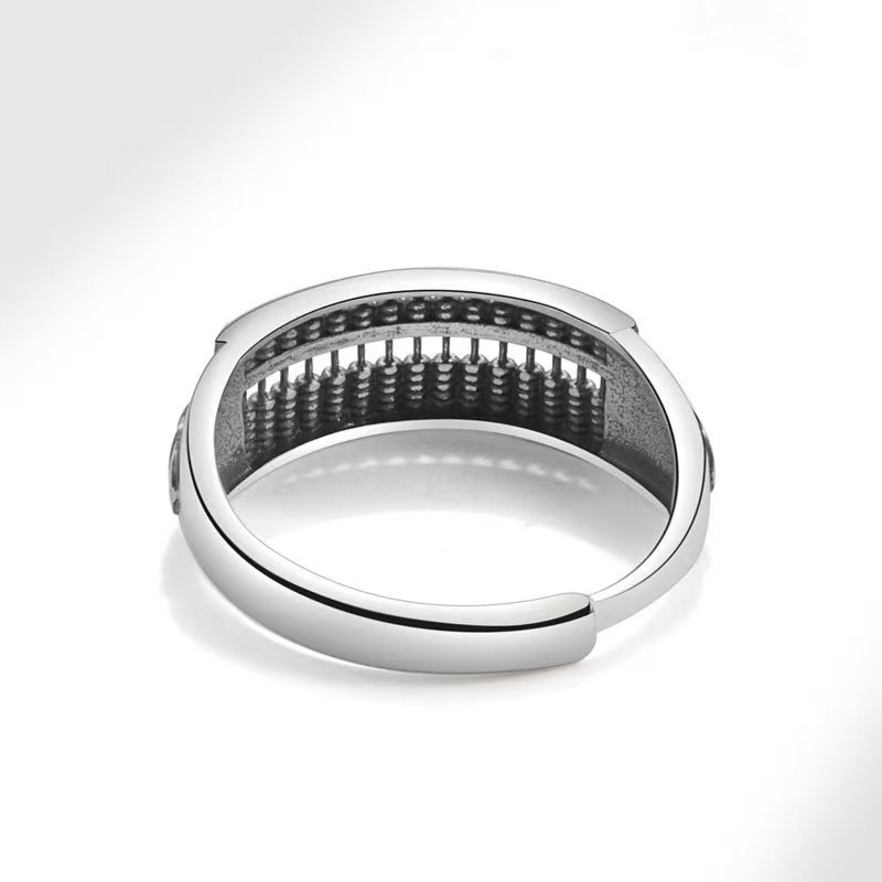 【New Arrivals】Retro Style Transshipment Lucate Thai Silver Abacus Ring ...