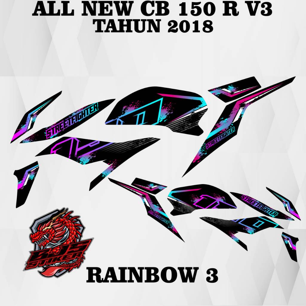 stiker striping new cb150R V3 cb150r 2018-2019 rainbow 3 | Lazada Indonesia