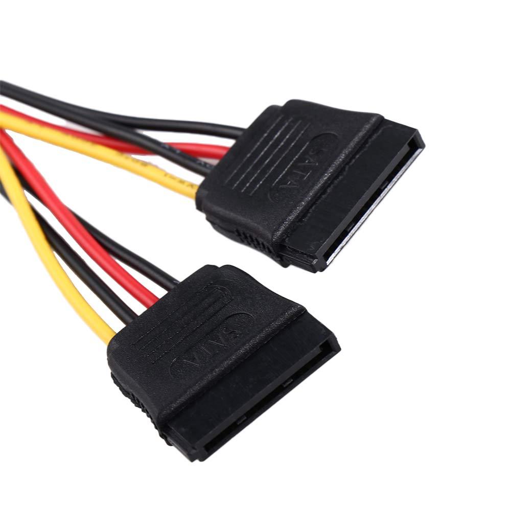 SATA II Converter 15Pin Power Lead Connector Wire SATA Male To 2 Female ...