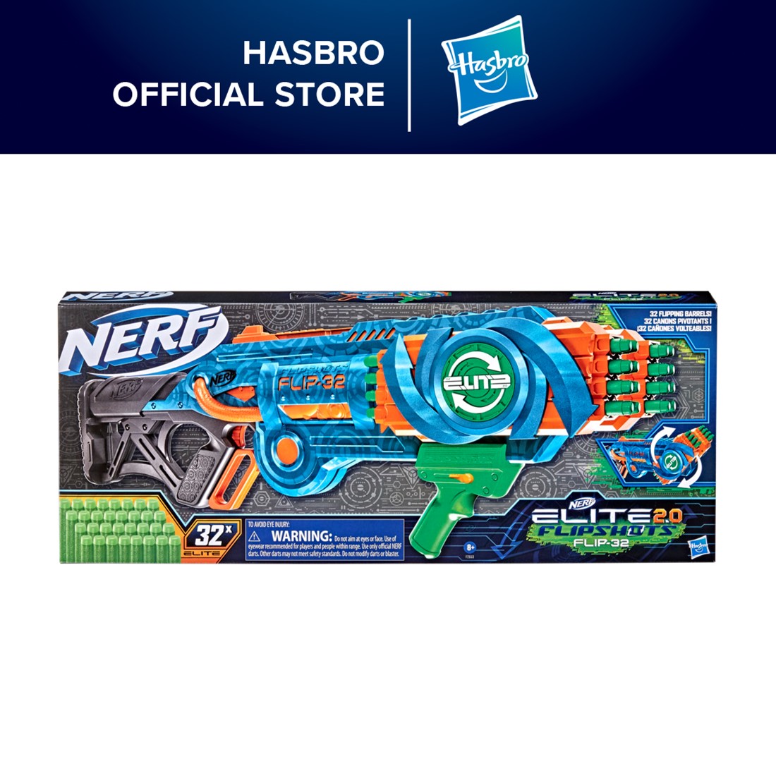 Nerf Elite 2.0 Flipshots Flip-32 Blaster, 32 Dart Barrels Flip to ...