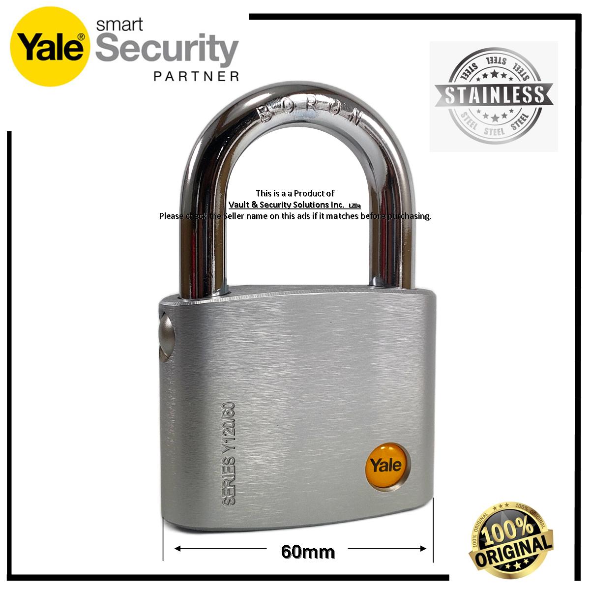 Yale Stainless Padlock Y120 60mm Boron Shackle Padlock Stainless ...