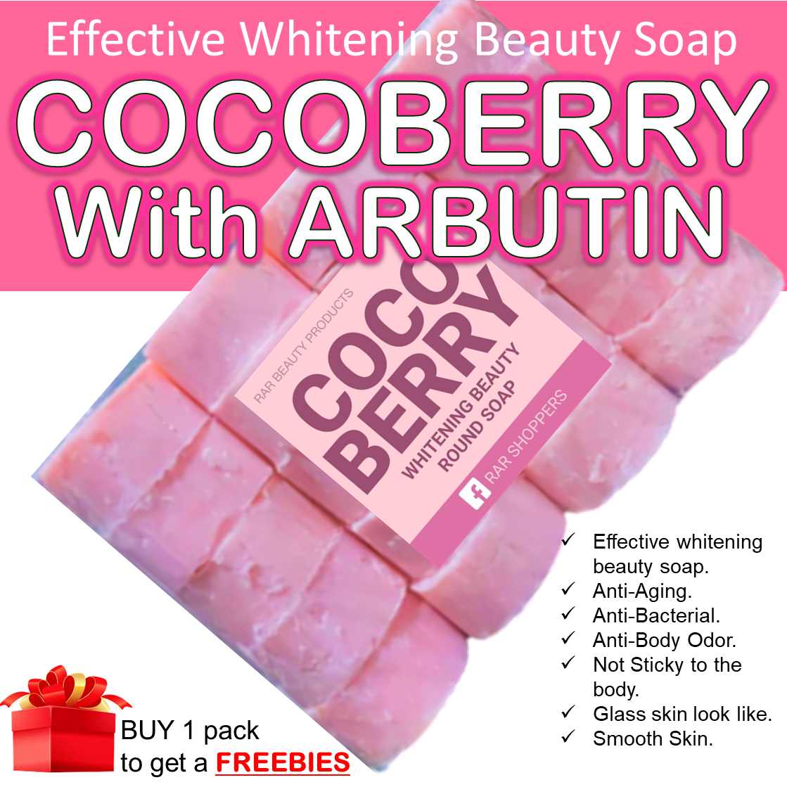 COCOBERRY whitening beauty soap for face and body with choices of 1 ...