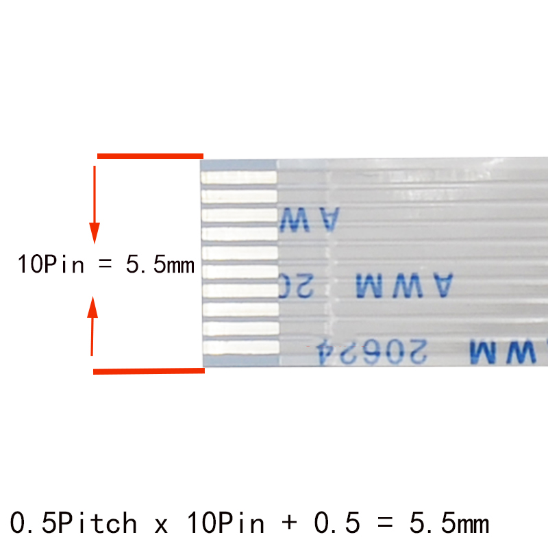 10pc Ffc/fpc Ribbon Flexible Flat Cable 0.5/1.0mm 100/150/200mm A B ...