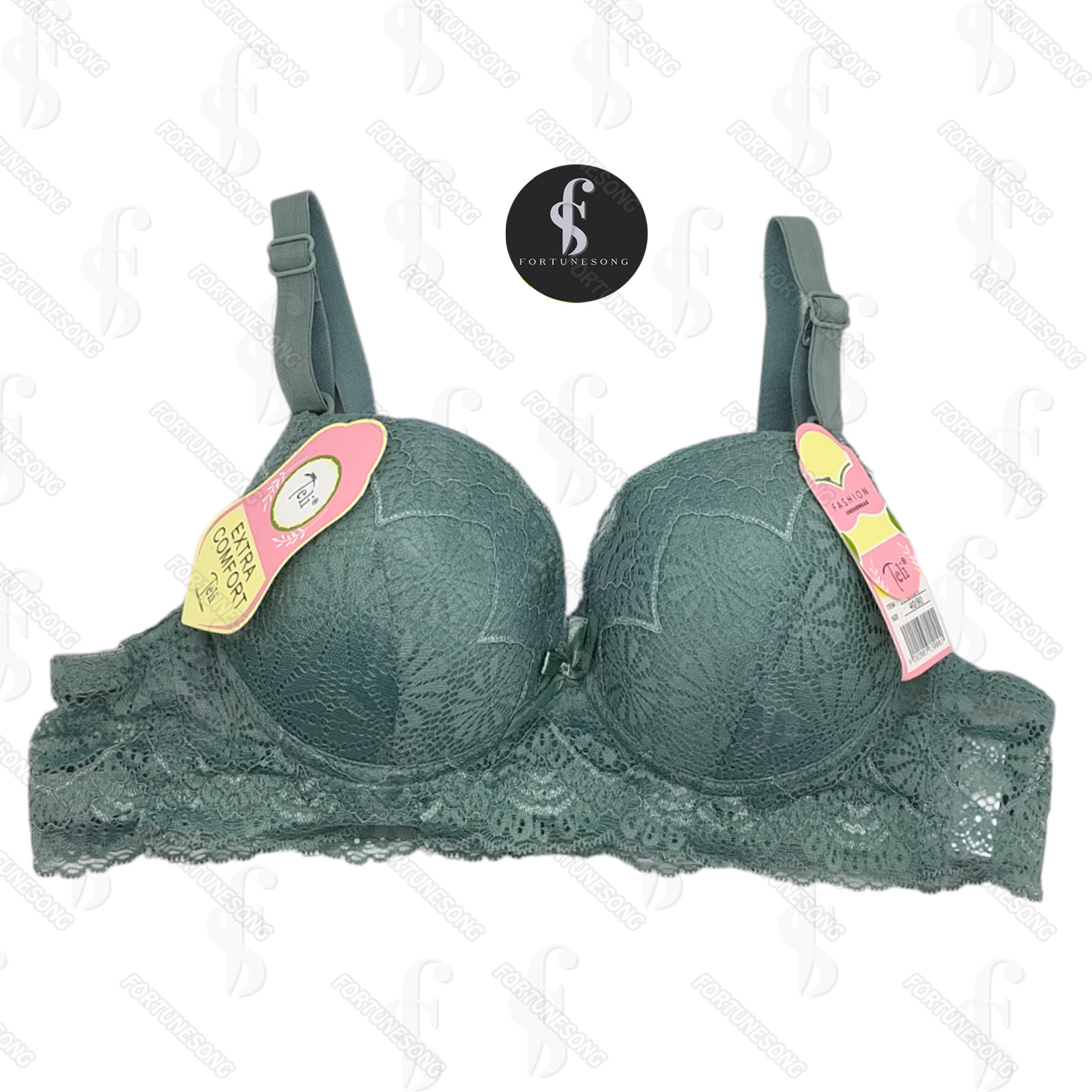 Fortunesong - Bra Brukat dengan Kawat Busa Cup B Kait 3 PUSH UP BRA ...