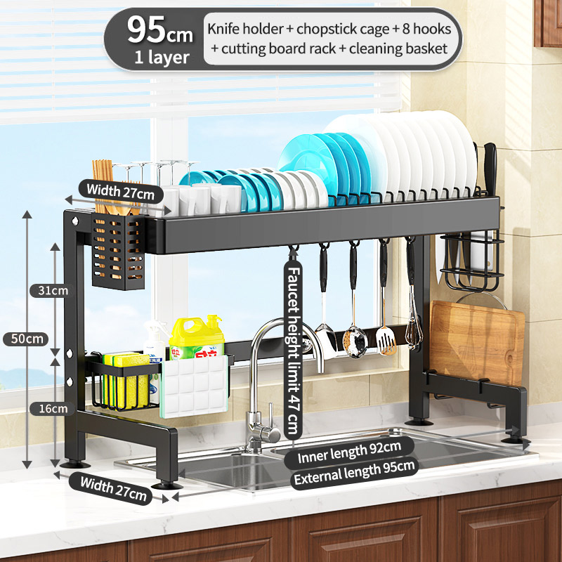 Kitchen Racks Full Set Stainless Steel Dish Rack Rak Pinggan Rak Dapur ...