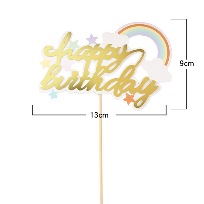 Zozo MMU Birthday Cake Rainbow Color Card Dessert Decoration Plug-in ...