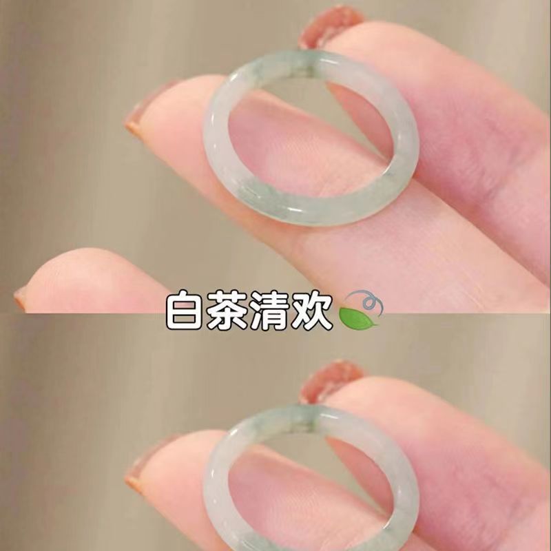 【Factory prices】Non-metallic glass ring niche design jade white tea ...