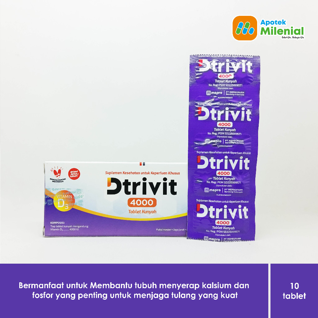 Dtrivit 4000 IU Harga Perstrip 10 Tablet / Memenuhi Kebutuhan Vitamin D ...