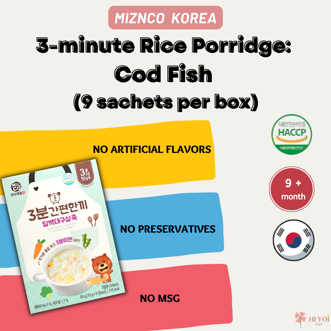 【MiznCo Korea】3-minute Rice Porridge: Cod Fish (9 sachets per box ...
