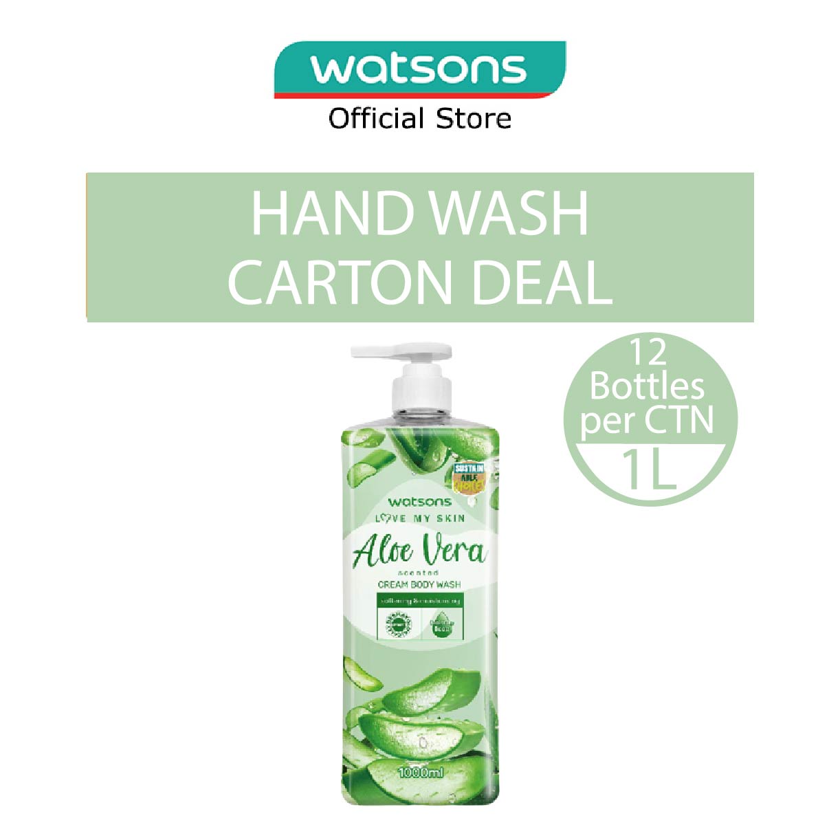 WATSONS Aloe Vera Scented Cream Body Wash (Softening & Moisturising ...