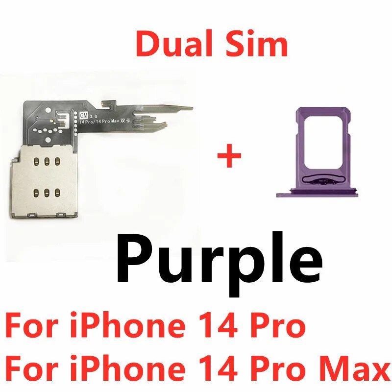 Sim Card Tray Slot Holder For iPhone 14 Pro Max Dual Sim Card Reader ...