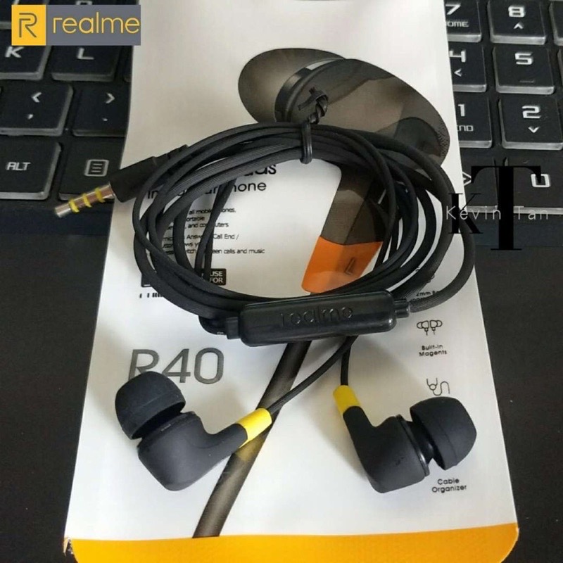 Realme R20 R30 Buds-3-4Magnetic Wirecontrol 3.5Mm Headset With Mic For ...