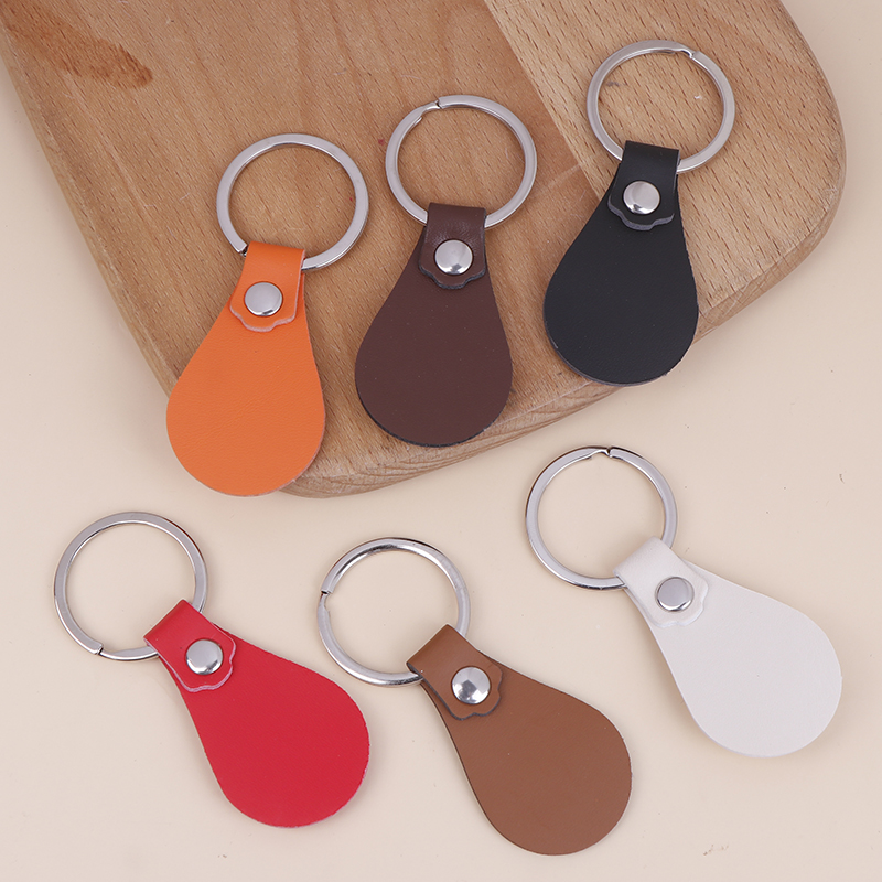 5Pcs/Set PU Leather Key Fobs Blanks Leather Key Fob Kit DIY Craft Key ...