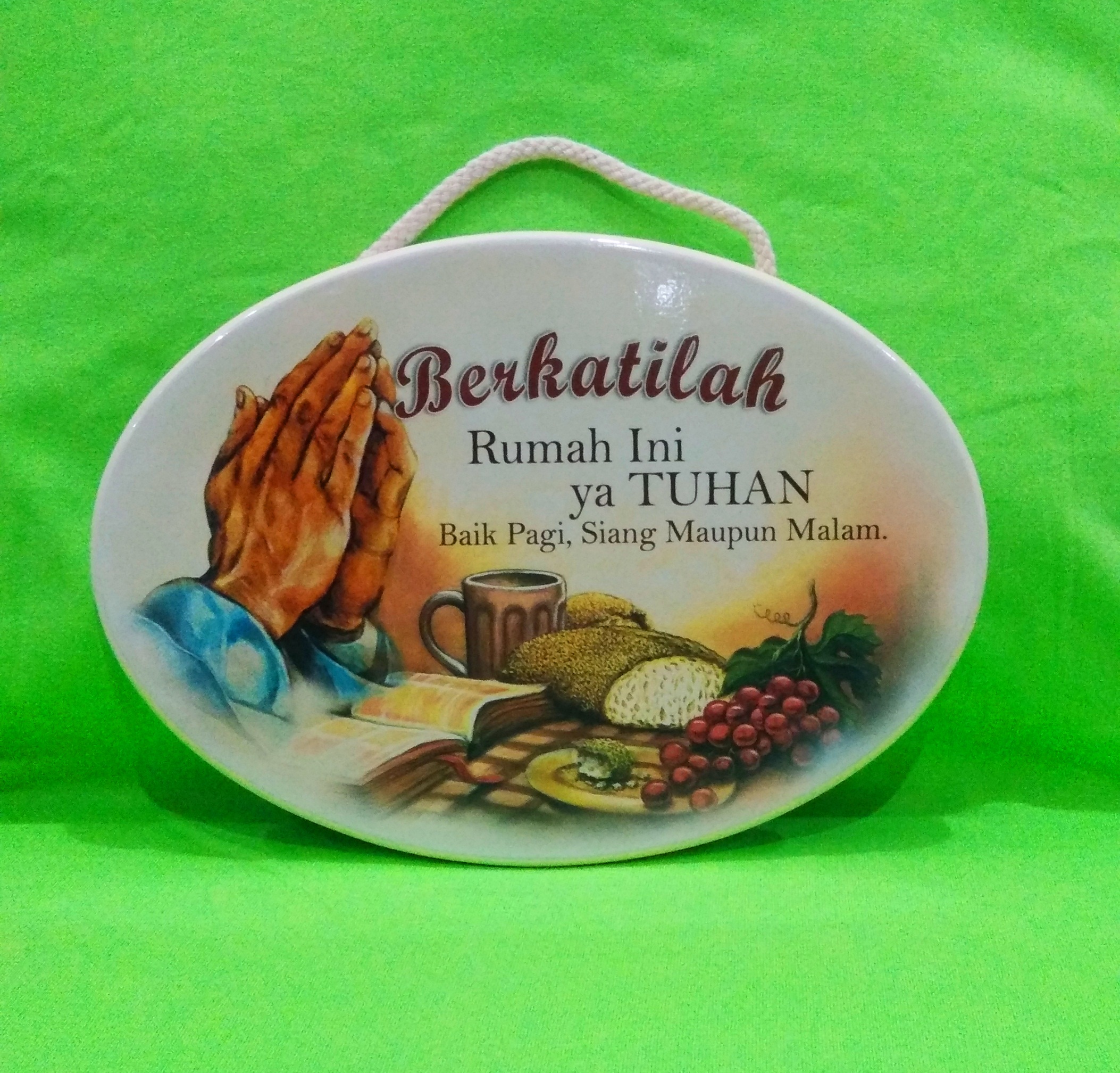 Hiasan Dinding Rohani Kayu Jati - Bermotif Tulisan Ayat Rohani - TM004 ...