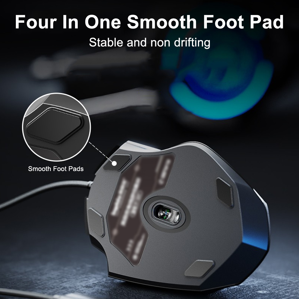USB Wired Mouse, 7200 DPI Corded Computer Mouse with 6-Button Cord ...