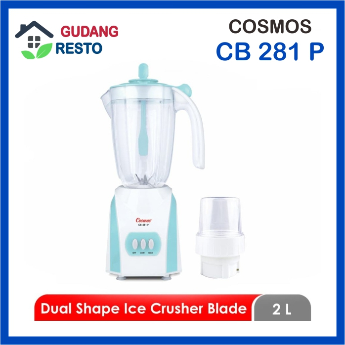 COSMOS CB 281 G / P BLENDER 2 IN 1 281G 281P CB281 GELAS KACA / PLASTIK JUMBO GARANSI RESMI ...