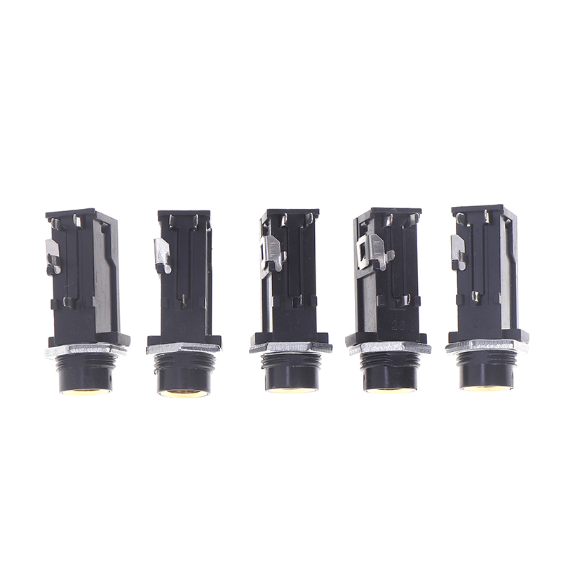 5Pcs DIY 6.35/6.5MM Jack Gold Plated 4P Stereo Dual Channel Microphone ...