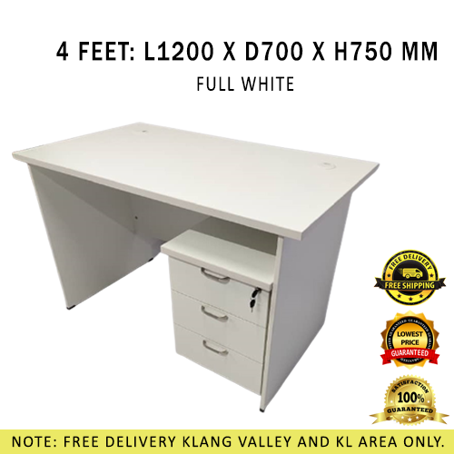 4 Feet Rectangular Writing Table with 3D Mobile Pedestal | WRITING ...