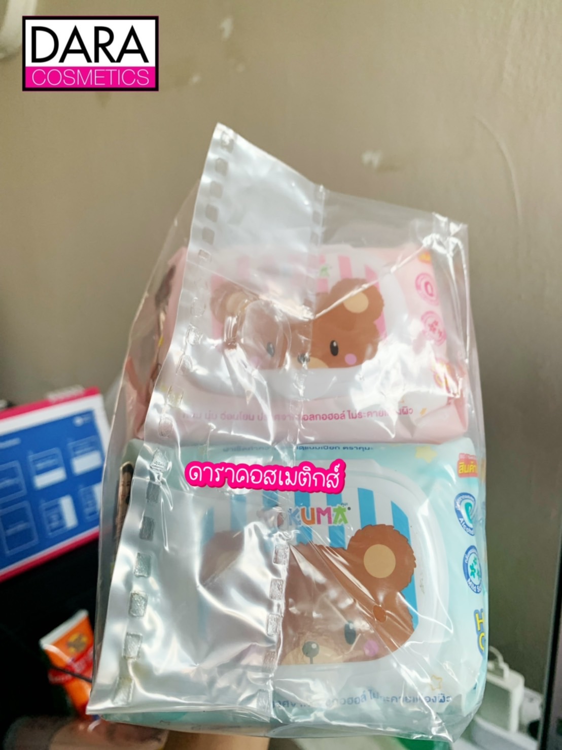 ถูกกว่าห้าง KUMA คุมะ ทิชชู่เปียก รุ่นฝาปิด 40 แผ่น x 6 ห่อ (คละสี ...