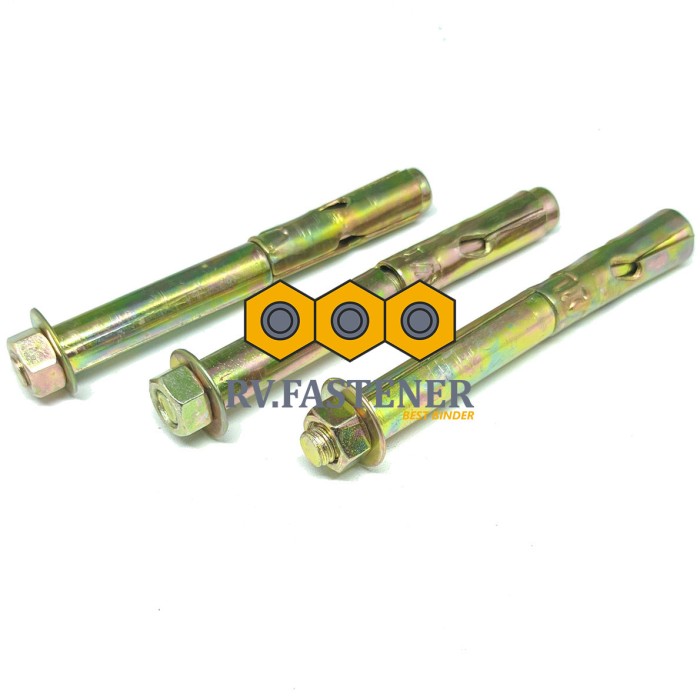 DYNA BOLT M12 BAUT TANAM BETON DRAT 12MM - ANCHOR BOLT MURAH KUNCI 14 ...