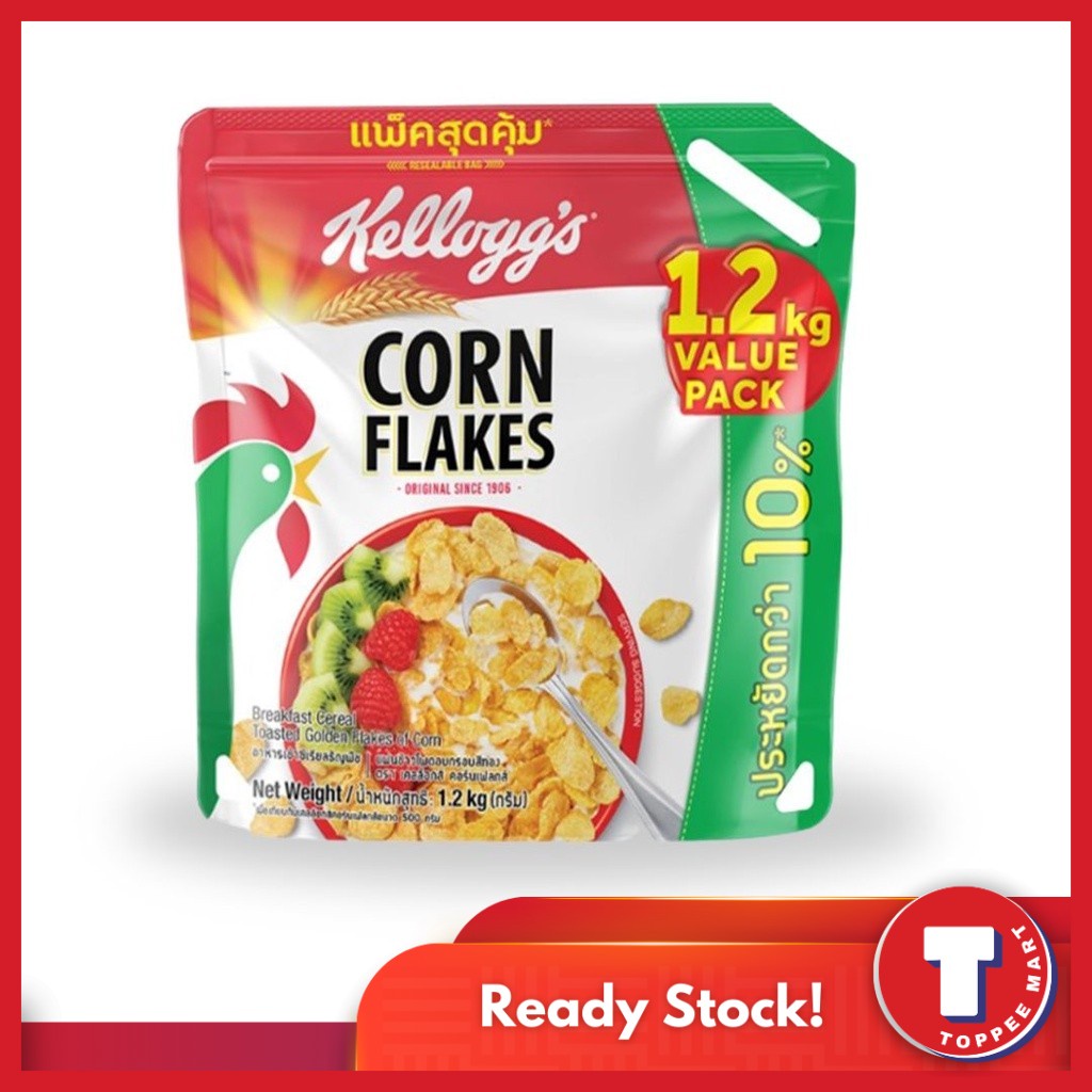 Kellogg's Corn Flakes 1.2kg Exp Nov 2024 VALUE PACK CornFlake Cereals ...