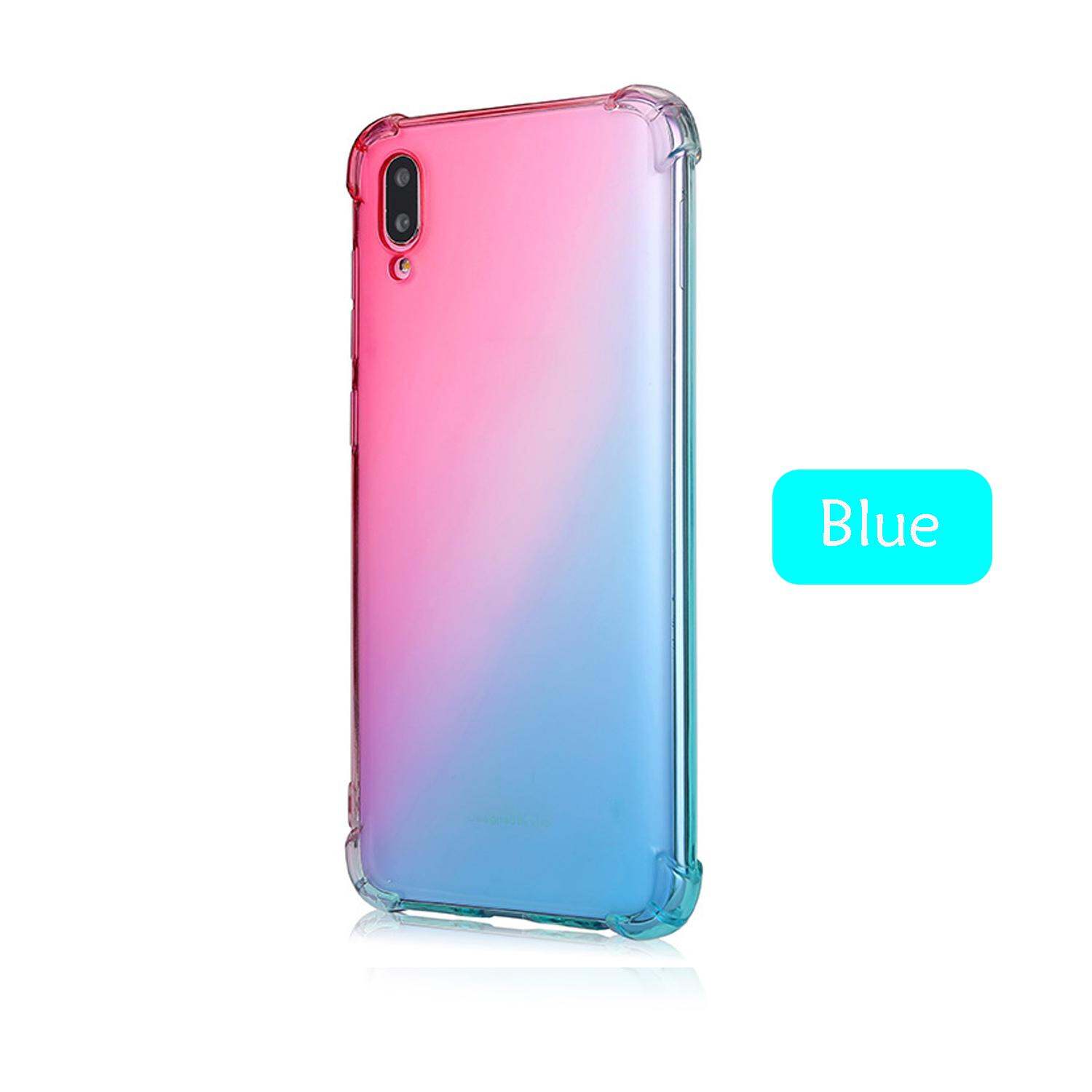 tzmar for Huawei Y7 Pro 2019 Rainbow Aurora Anti-Shock Case Cover Back ...