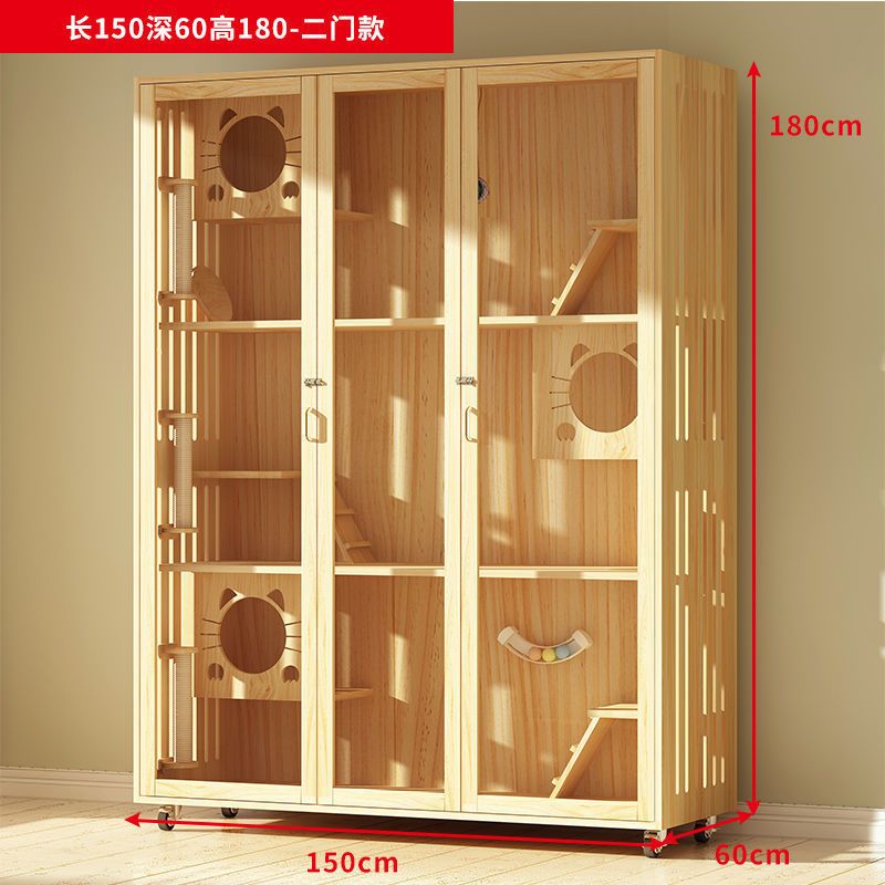 Cat Cage Villa Solid Wood Japanese Luxury Home Indoor Giant Cat Cage