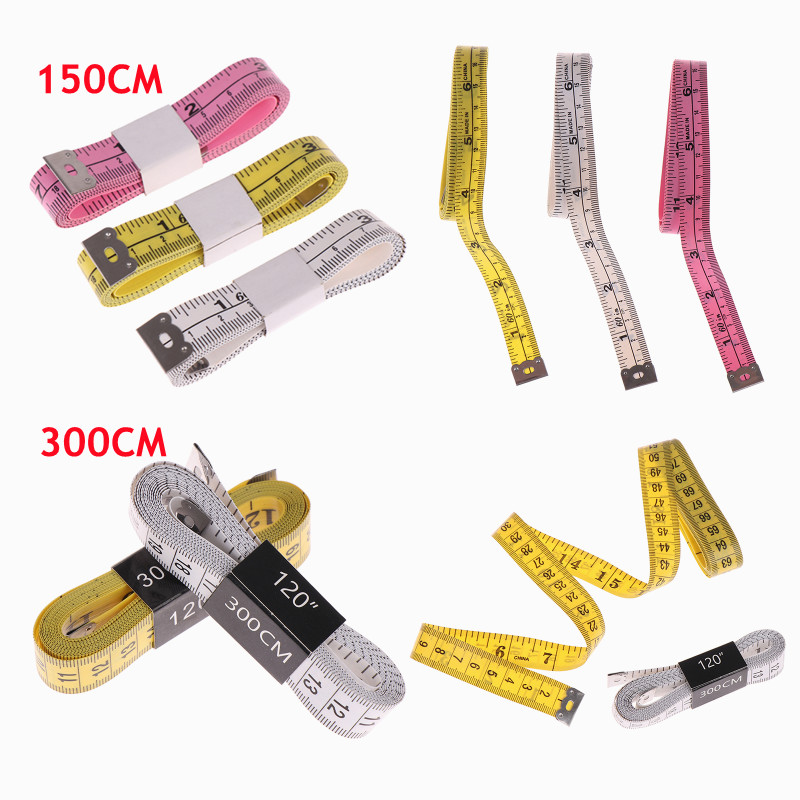 【Best Lrice】Durable Soft 1.5/3 Meter 150/300 Cm Sewing Tailor Tape Body Measuring Measure Ruler ...