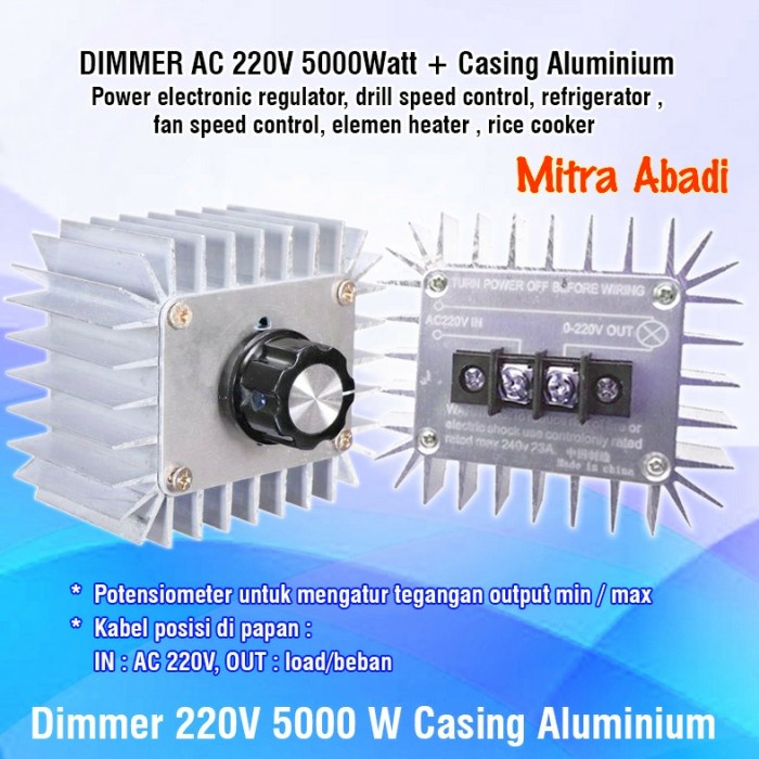 Dimmer AC 220 Volt 5000 Watt + Casing Aluminium | Lazada Indonesia