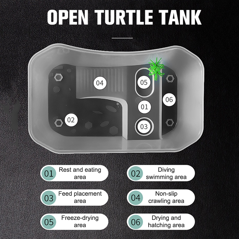 Turtle Tortoise HabitatReptile Vivarium Box with Basking Ramp Aquarium ...