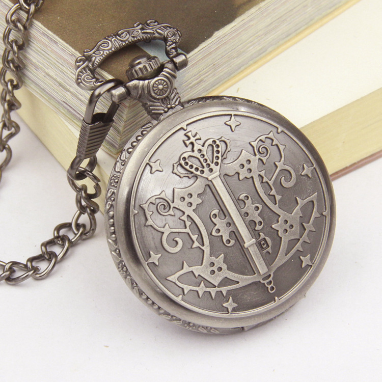 Easter9นาฬิกากระเป๋าเสื้อลายการ์ตูน Anime Pocket Watch,Black Butler ...