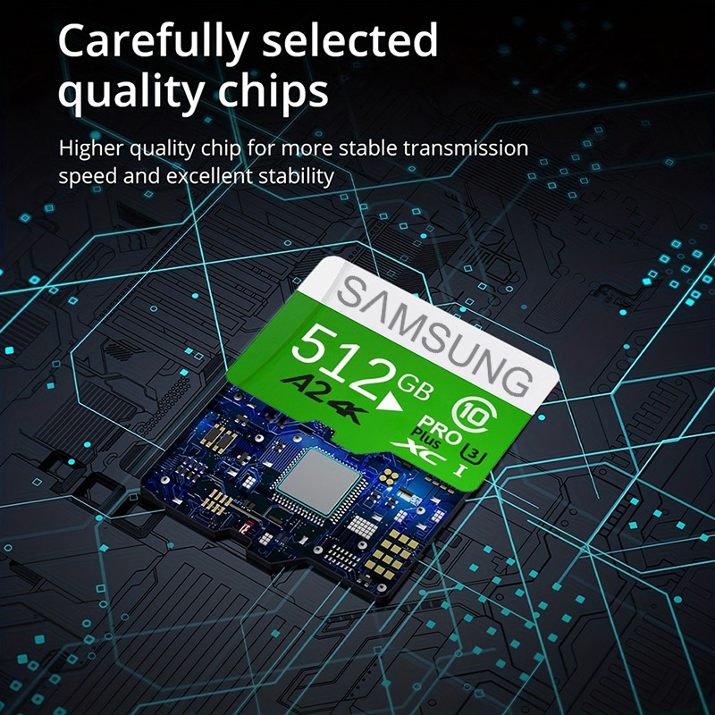 Samsung Tf Memory Card Storage Card (White and Green Card) 128g 256g ...