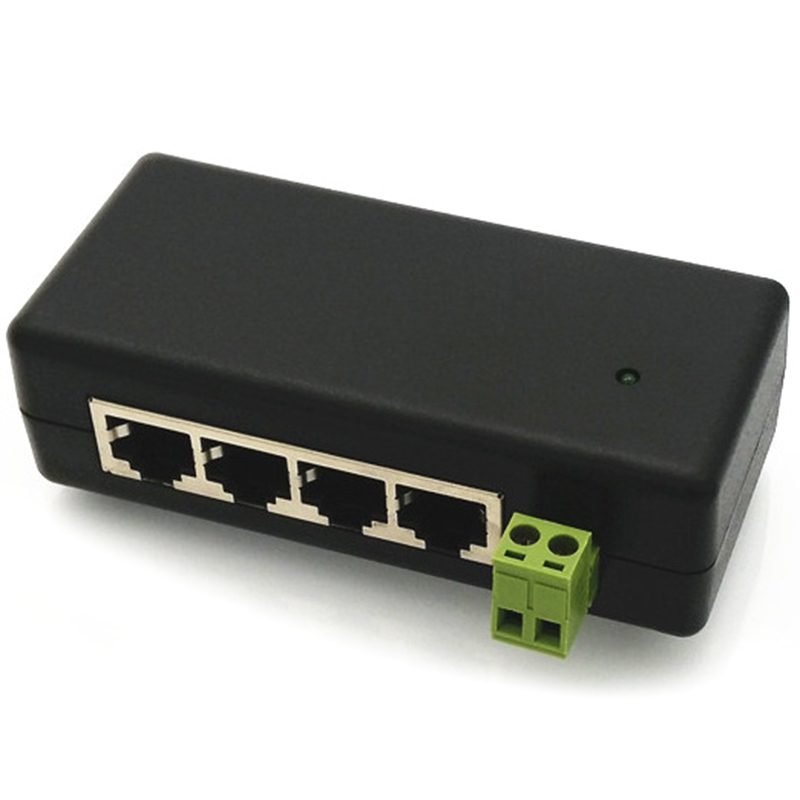 4 Port PoE Injector 4CH PoE Power Adapter Ethernet Power Supply Pin 4,5 ...