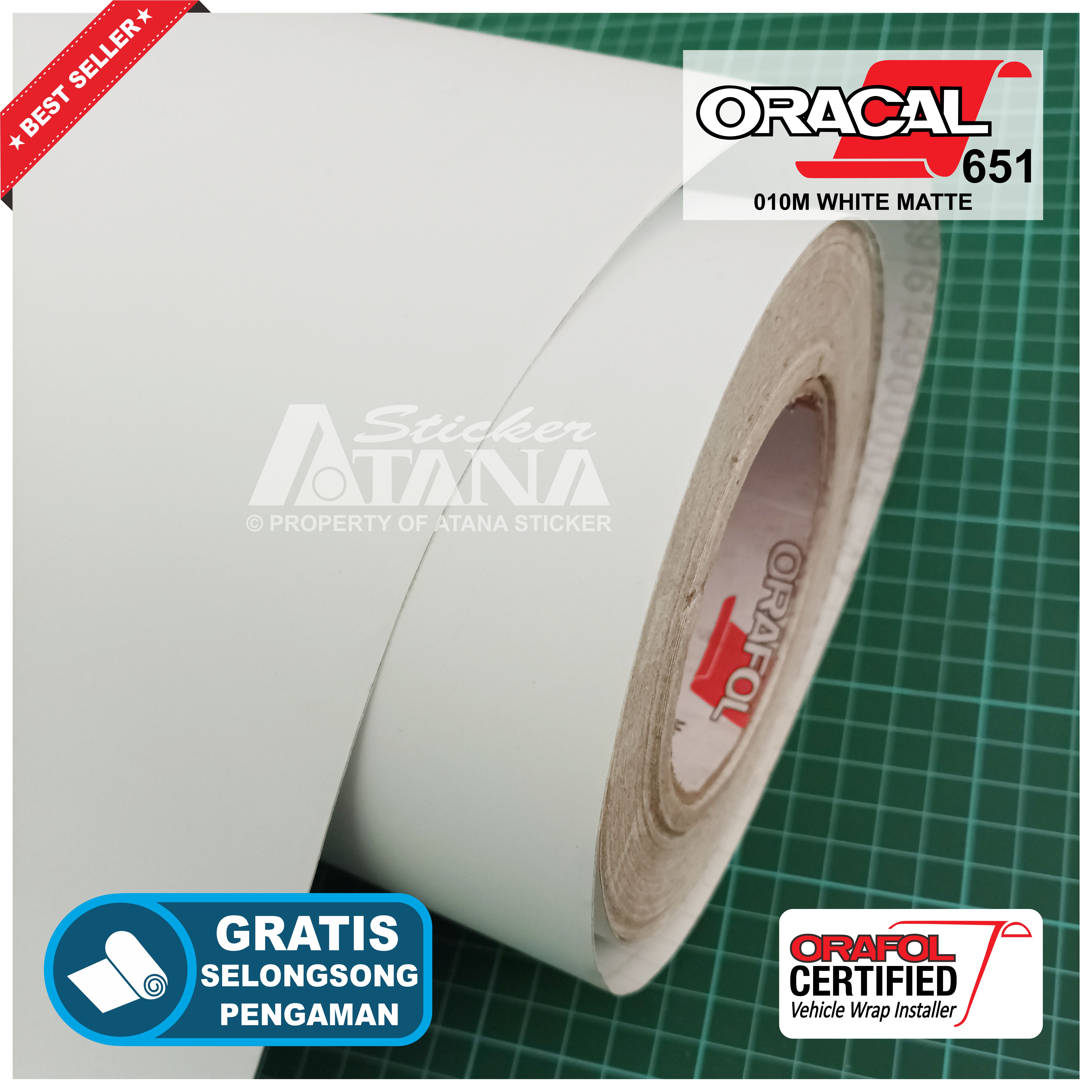 Skotlet Putih Doff Oracal 651 Scotlet White Matte Stiker Matt Dop Meteran Sticker Decal Roll ...