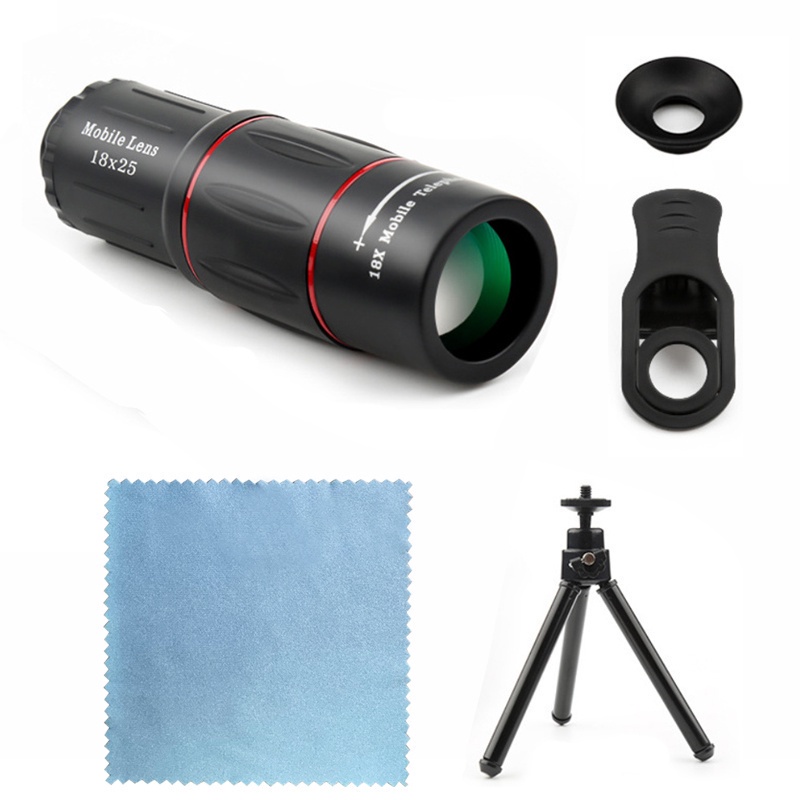 APEXEL 18x25 Monocular Zoom HD Cell Phone Lens Universal 18X Optical ...