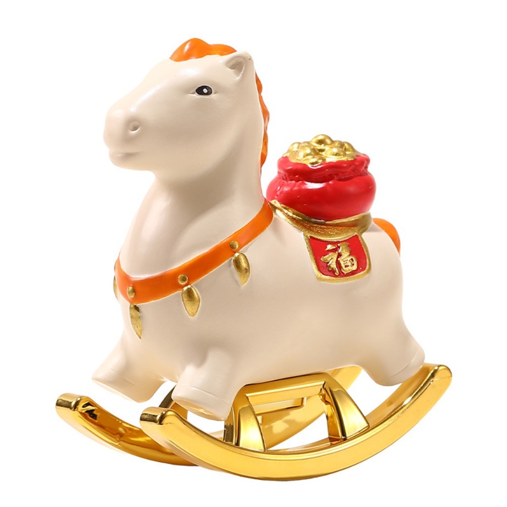 Cute Resin Year of The Horse Zodiac Ornament Mini Auspicious Horse ...