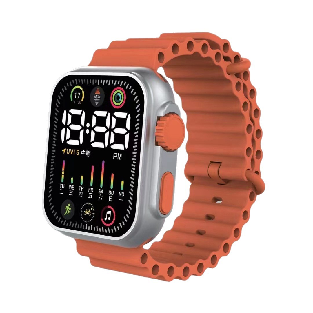 Cross border new P7 silver LED electronic watch trend fashion digital ...
