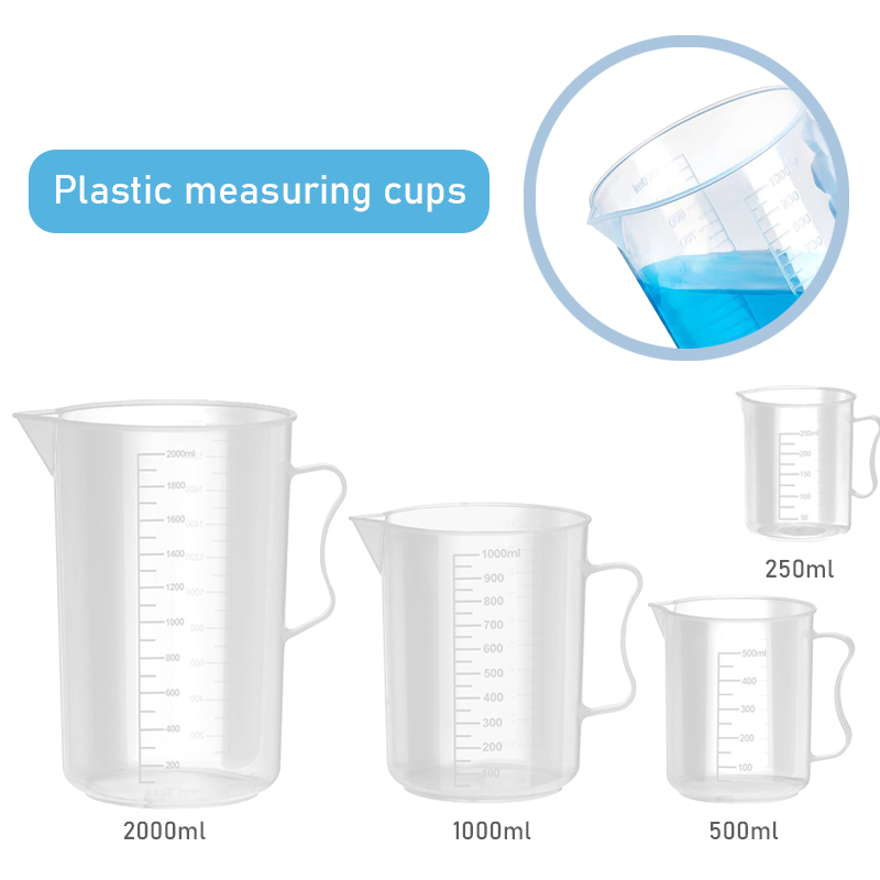 【DecoNest】250ml/500ml/1000ml/2000ml Portable Measuring Cup Scales Tools Clear Plastic Measuring ...