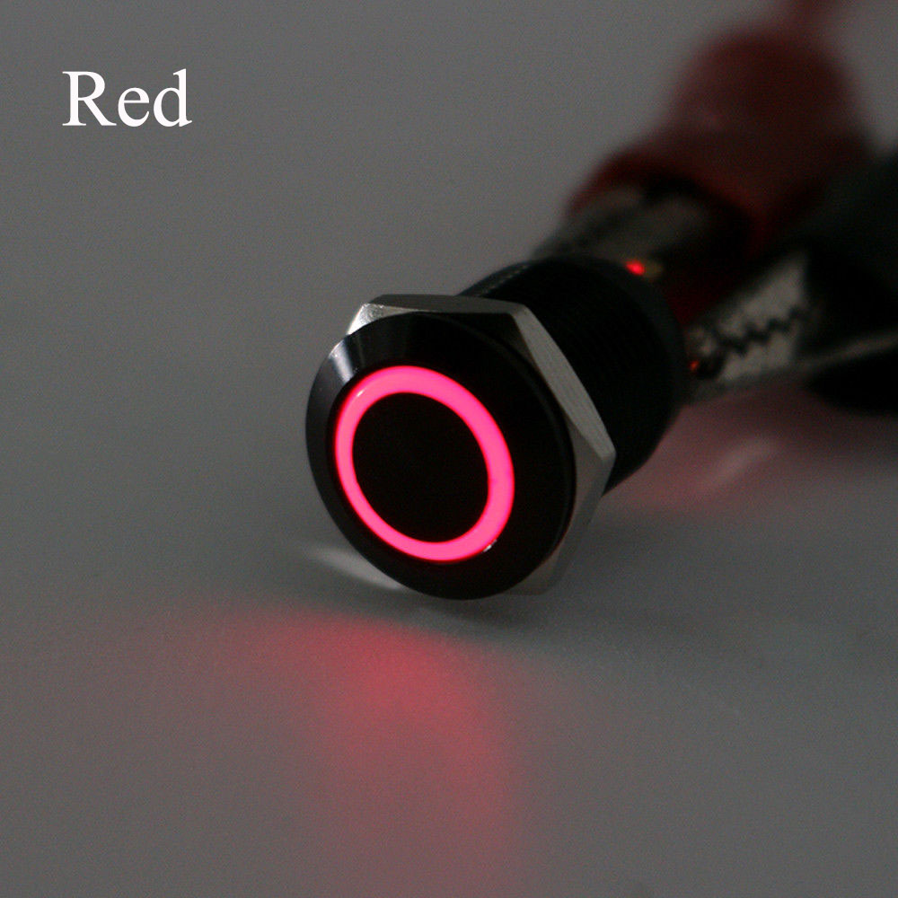 Waterproof 12V 4Pin Black 12mm Push Button Car Latch Momentary Switch ...