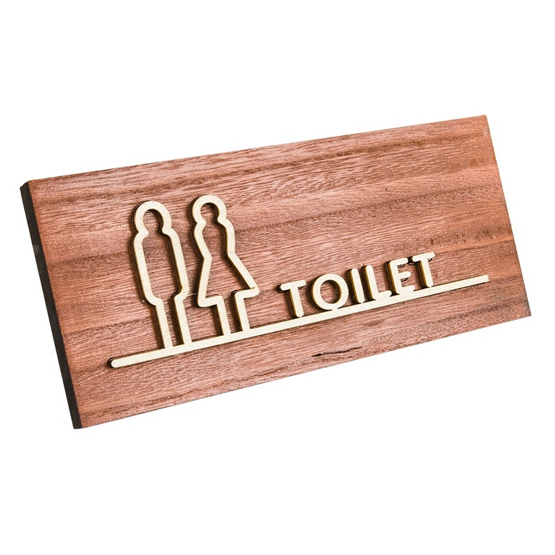 【TopazTrove】Wooden Door Sticker Wc Signs Number Creativity Wood Toilet ...