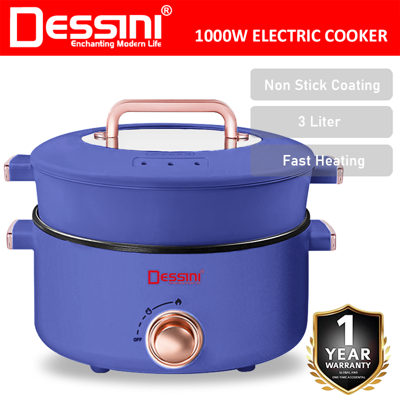 DESSINI ITALY Electric Cooker Steamboat Hot Pot Non Stick Frying Wok ...